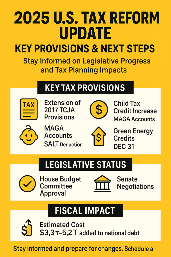 Weekly 2025 U.S. Tax Reform Update: Key Provisions, Legislative ...